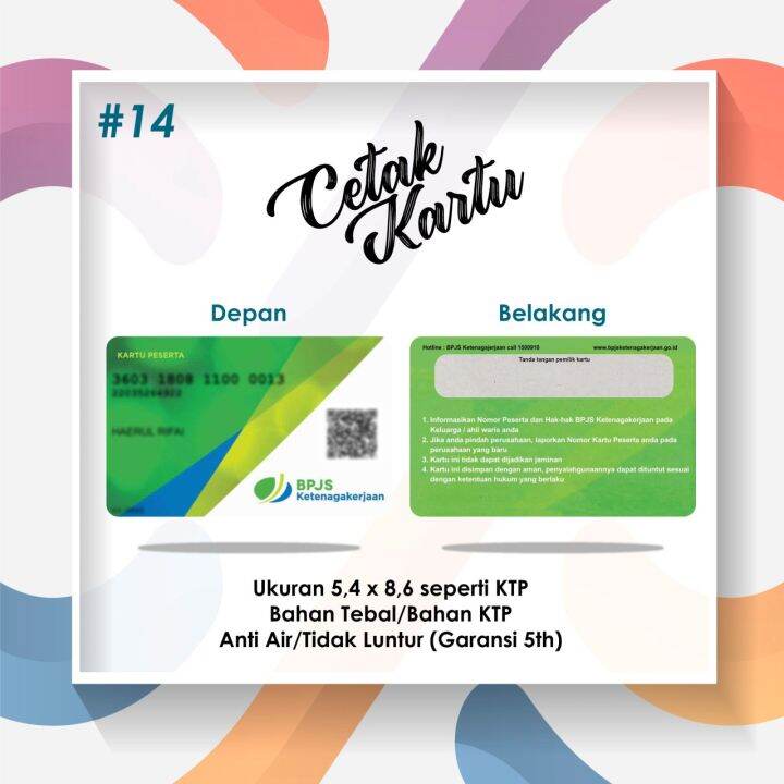Cetak Kartu ID Card Kerja Bahan PVC Tebal Sehari Jadi Bisa Satuan ...
