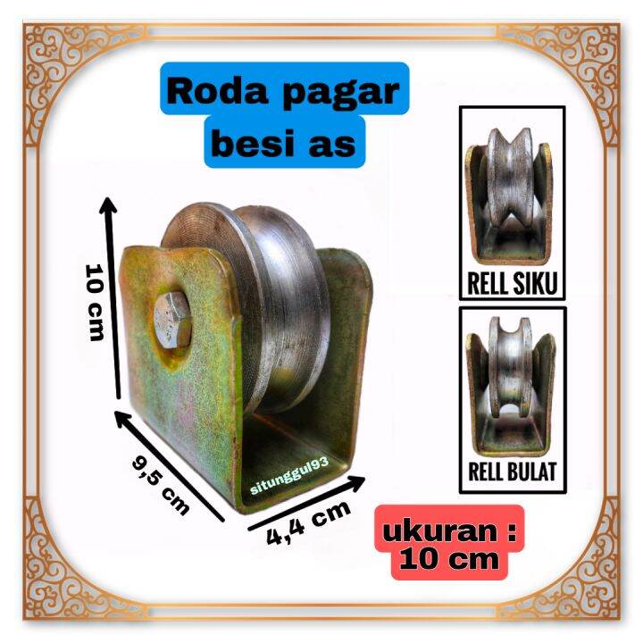 roda pagar ukuran 10 cm besi as pintu gerbang | Lazada Indonesia