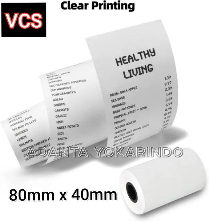 VSC KERTAS THERMAL 80X40 PREMIUM PRINTER 80MM | Lazada Indonesia