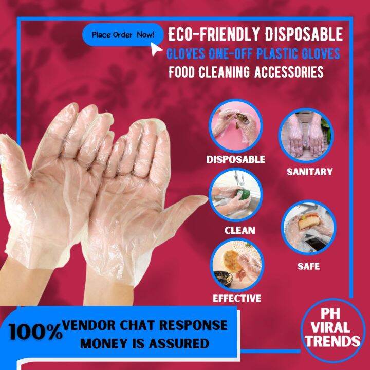 PH Viral Trends PLASTIC GLOVES 100 PCS DISPOSABLE MAKAPAL FOR HAND ...