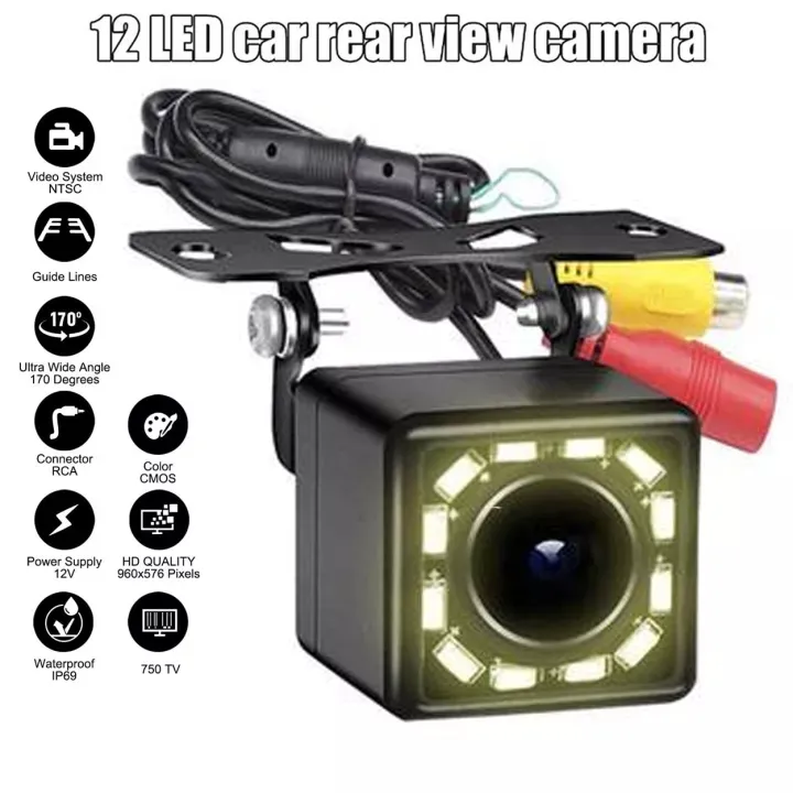 【Local delivery】 12 Led Hd Car Rear View Camera Auto Parking Reverse ...