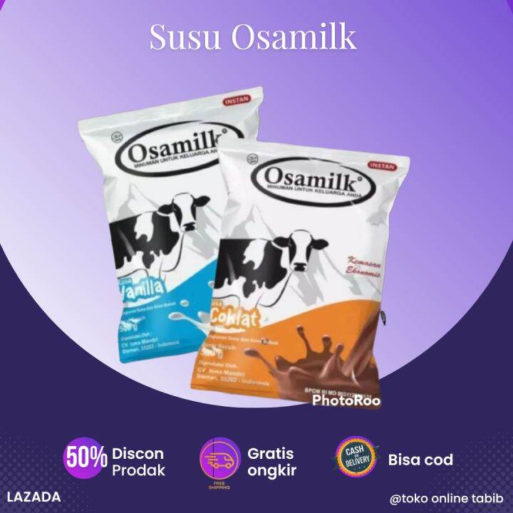 Susu Osamilk Coklat dan vanilla 500g susu penggemuk badan susu sapi ...