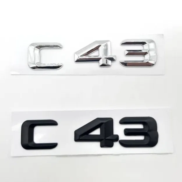Mercedes Benz AMG C43 Logo Emblem Chrome/matta Black rear trunk rear ...