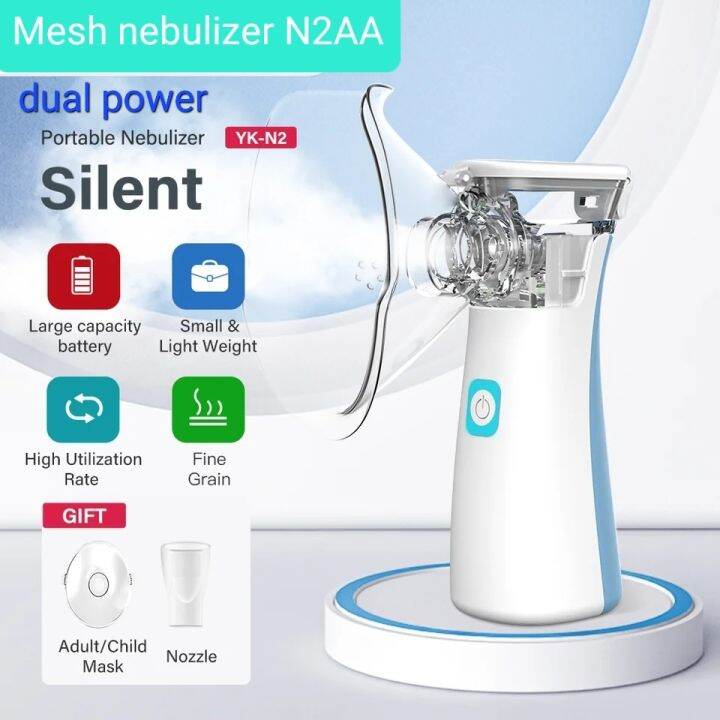mini portable mesh nebulizer dual power baterai kabel USB alat uap ...