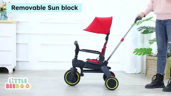 COD Children's tricycles bicycles baby three-wheeled stroller portable prams bike 4 in 1 | Lazada PH