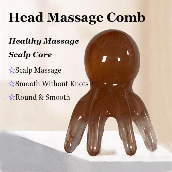 Honey Wax Octopus Massage Comb Head Scalp Acupoint Massage Comb ...