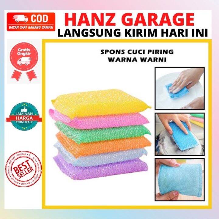 Spon warna warni cuci piring panci alat dapur Sponge Gosok Diswash ...