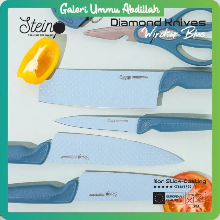 Pisau Stein Windsor Blue Pisau Dapur Steincookware Set Diamond Knive 6 ...