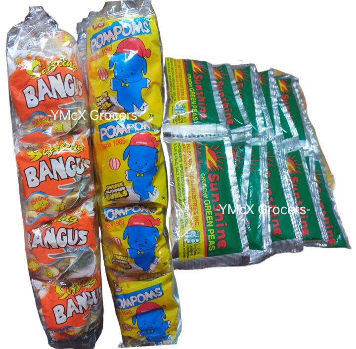 Pompoms Snack | Sizzling Bangus | Sunshine Green Peas 3 for 100 | Lazada PH
