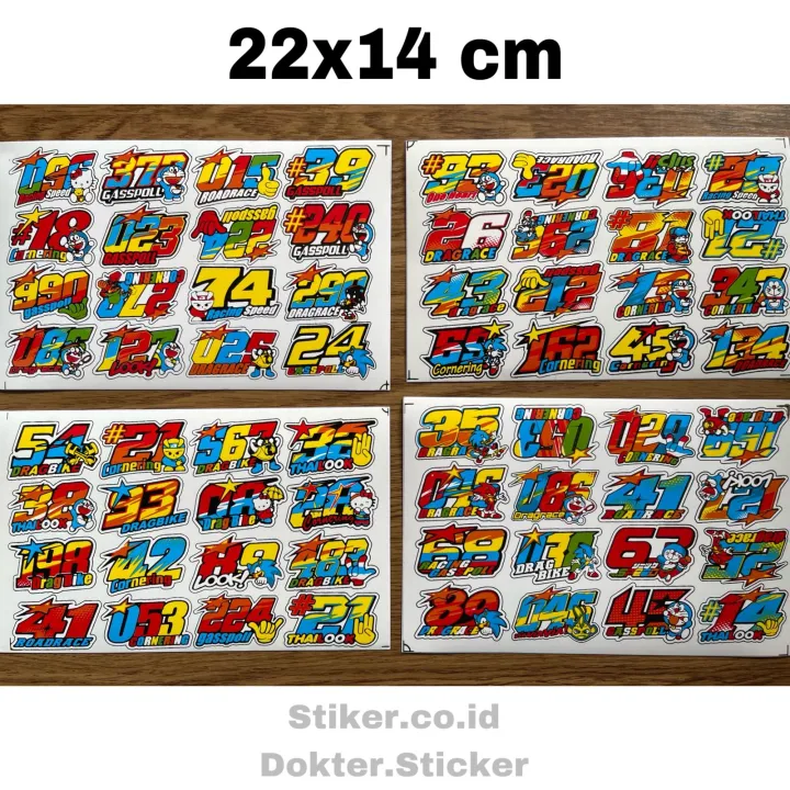 Sticker Angka Kecil isi 16 pcs (Satu Lembar) | Lazada Indonesia
