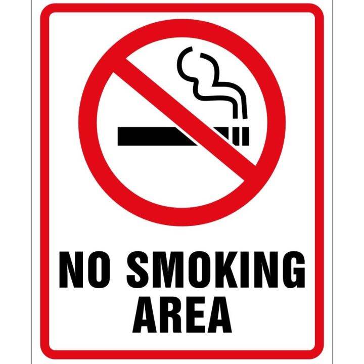 stiker vinyl 20x25 NO SMOKING AREA DILARANG MEROKOK. SIGN RAMBU K3 ...