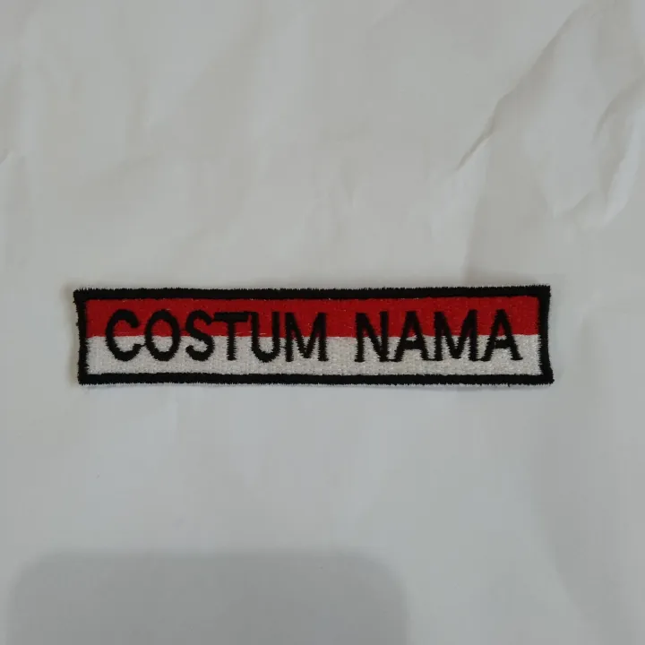 bordir nama sendiri papan nama merah putih bet badge emblem | Lazada ...
