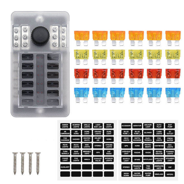 6 Way 12 Way Fuse Box Plastic Cover Blade 12V 32V Fuse Holder RV ... 6 Way 12 Way Fuse Box Plastic Cover Blade 12V 32V Fuse Holder RV ...