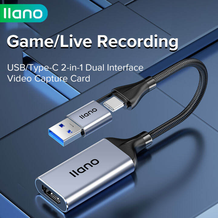 LLANO 2 in 1 USB/Type-C Video Capture Card Game Live Streaming ...