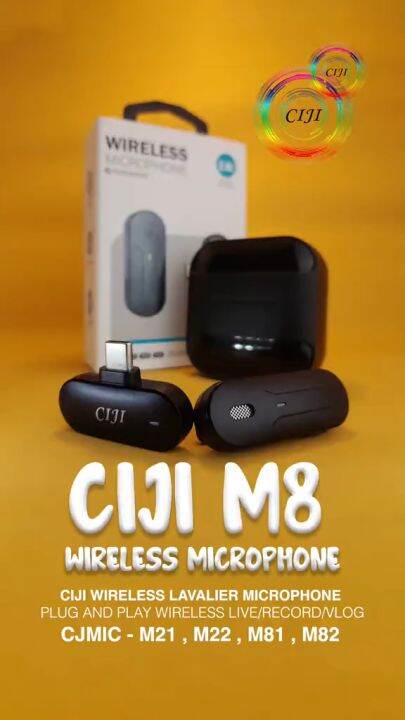 CIJI Mikrofon Nirkabel Mic Portabel Audio Video pembuatan Rekaman Live ...