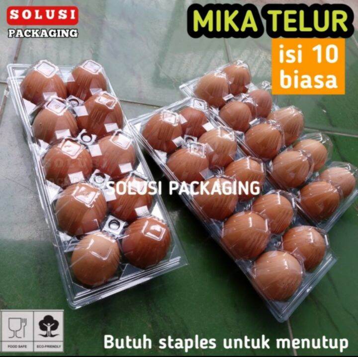 ISI 50 PCS TRAY TELUR MIKA ISI 10 TEMPAT TELUR KEMASAN MIKA TELUR ...