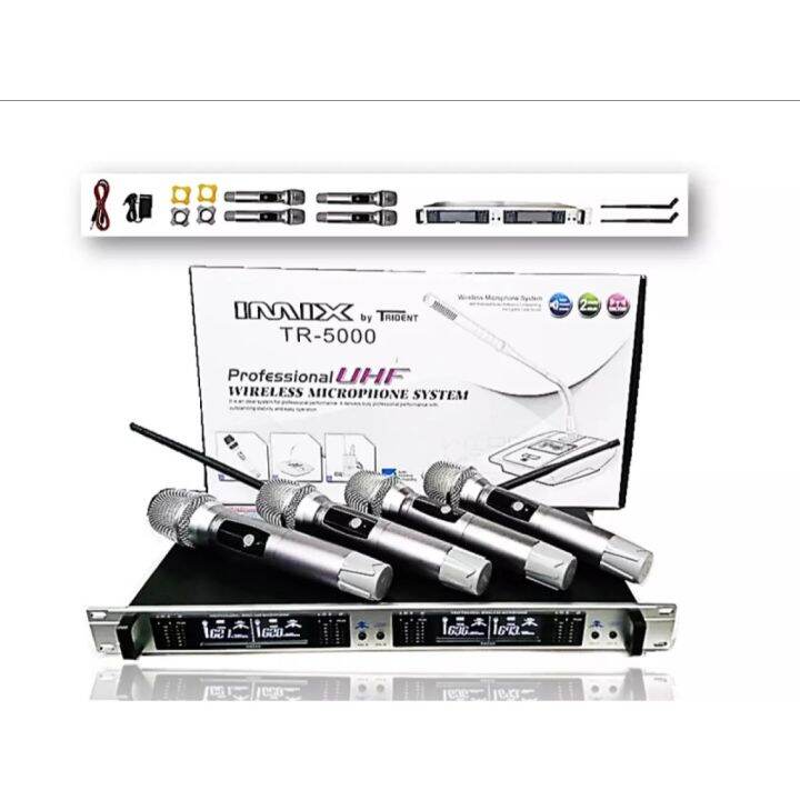 IMIX by Trident TR-5000 4 pcs. Professional UHF Wireless Microphone ...