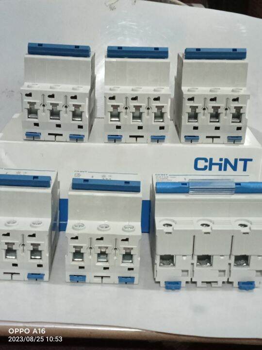 CHINT MCB MINIATURE CIRCUIT BREAKER 3P 4.5KA 400VAC 6KAIC 400VAC 6A/10/16A/20A/32A/40A/50A/63A ...