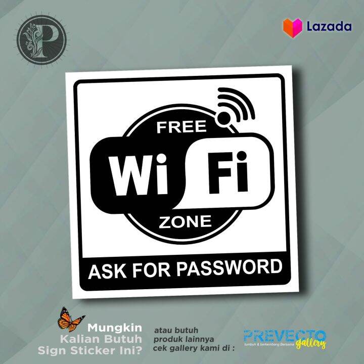 Stiker Free WiFi Zone Ask For Password | Lazada Indonesia