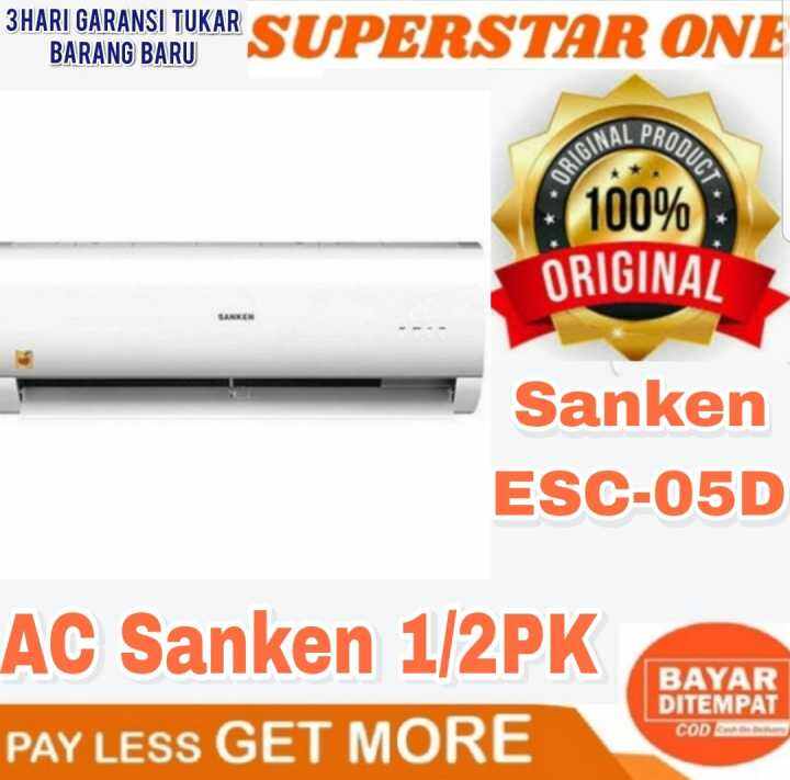 AC sanken ESC-05D/L 1/2PK Standard + Pasang | Lazada Indonesia