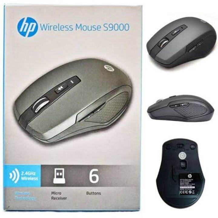 HP S9000 Wireless USB Optical Mouse for Mac & Windows (Black, 2.4GHZ ...