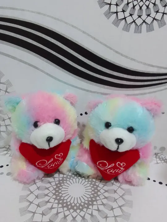 Boneka tedhyy bear pelangi laspur tinggi 15 cm ci imut lucu | Lazada ...