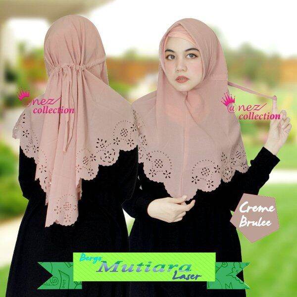 Bergo Maryam Laser Cut Non Pad Diamond Kerudung Instan Tali Kekinian ...