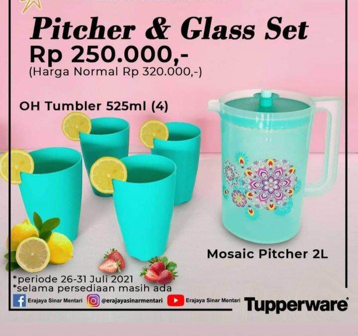 Tupperware pitcher dan glass set | Lazada Indonesia