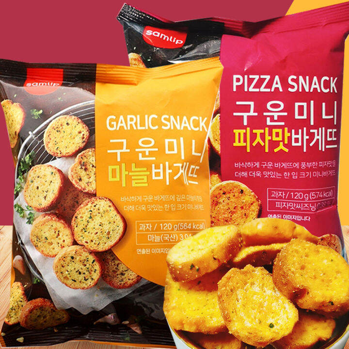 South South korea Imported Samlip Garlic Pizza Flavor Dried Bread 120G ...