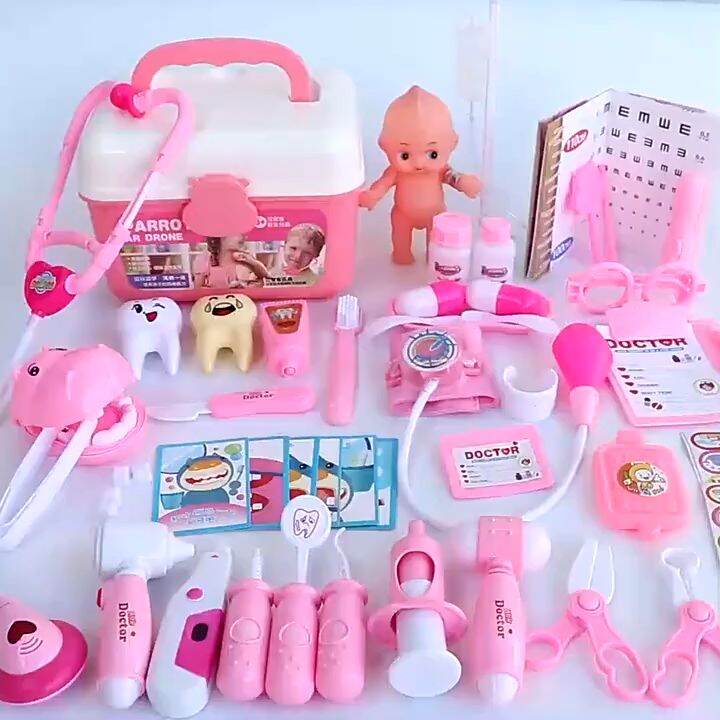 Doctor Set Toys for kids Medical Box Nurse Stethoscope Injection Girl ...