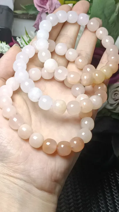 Natural Xin Jiang Jade / Golden Silk Jade bracelet 10mm+ 纯天然新疆三彩玉金丝玉手串 ...