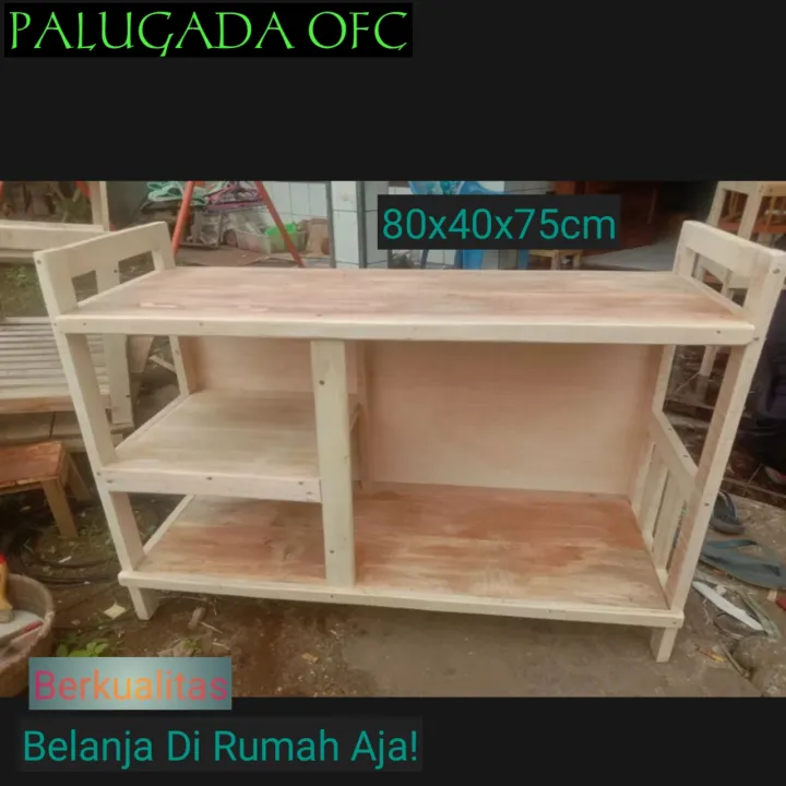 Rak Meja Kompor Gas kayu Serbaguna | Meja Rak Dapur Bertingkat | Lazada ...