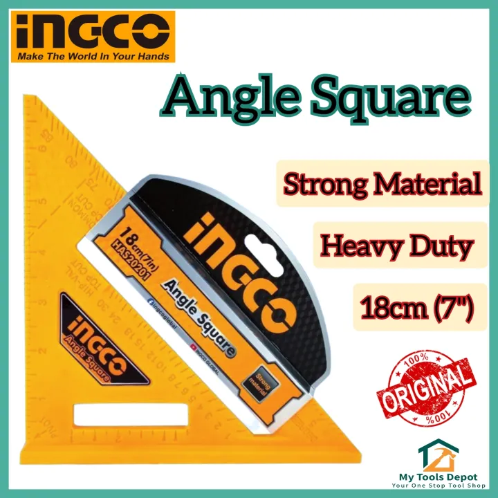 Ingco Original Angle Square Speed Square 7" 18cm HAS20201 | Lazada PH