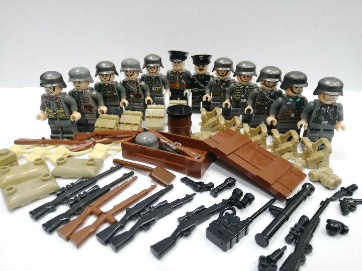 12pcs Lego ww2 German Minifigures with weapons | Lazada PH