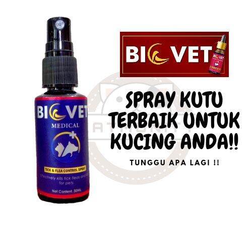 [BIOVET ORIGINAL] BIOVET Tick & Flea Control Spray 30ml - Ubat Kutu ...