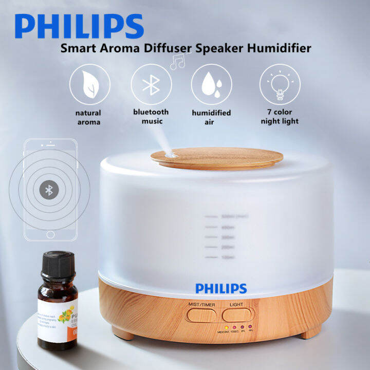 PHILIPS Ultrasonic Air Aroma Humidifier Timing 7 Color Light 500ml ...