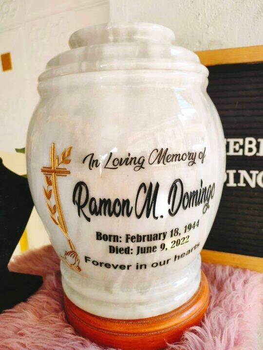 Marble Urn with Computerized Engraving (Pure Romblon Marble) | Lazada PH