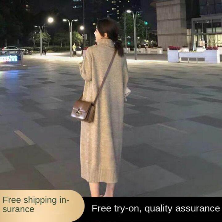 เสื้อไหมพรมคอเต่าสำหรับผู้หญิงแบบใหม่ฤดูใบไม้ร่วงและฤดูหนาวปี2022เดรส ...