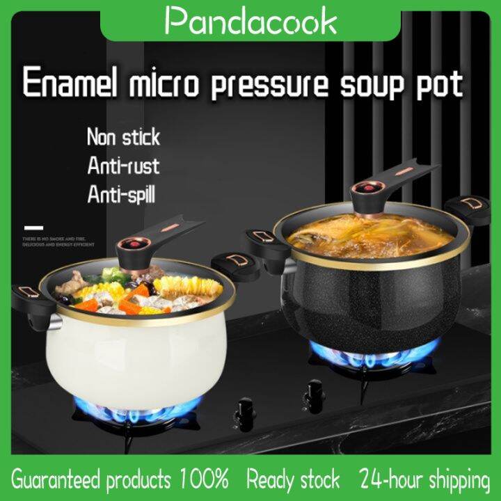 Pandacook Micro Pressure Cooker 8L Uncoated Enamel Pot Large Capacity ...