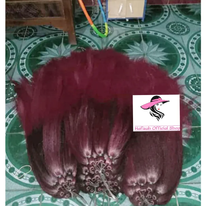 Rambut Sambung Sintesis | Extension Mix Warna Maroon | Lazada Indonesia