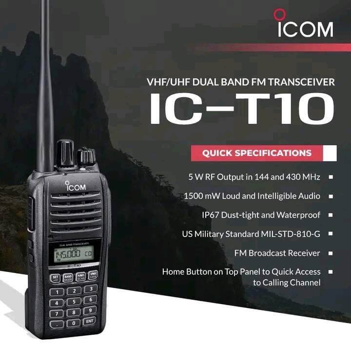 ICOM IC-T10 Dualband VHF/UHF Rugged and Compact Dual Band Handheld ICOM IC T10 | Lazada PH