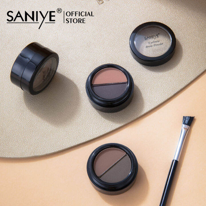 SANIYE 2 Warna Kosmetik Alis Eyebrow Powder Palet Bedak Alis Dengan ...