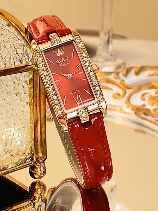 [Spot]OLEVS 6623 Jenama Jam Tangan Kuarza Hijau Kecil Jadual Kalis Air ...