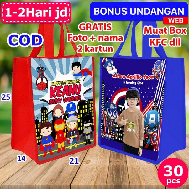 Tas Custom Jumlah Ulang Tahun Bingkisan Anak Kartun Mixue / Tas Snack ...