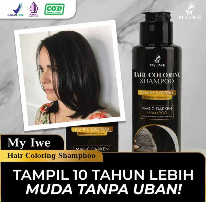 My Iwe Hair Coloring Black Shampoo Original Untuk Penghilang Uban ...