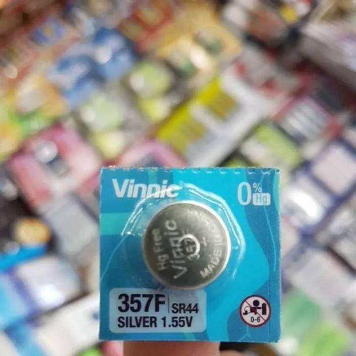 ถ่านกระดุม Vinnic 357F, SR44, 357 1.55V จำนวน 1ก้อน ของใหม่ ของแท้ ...