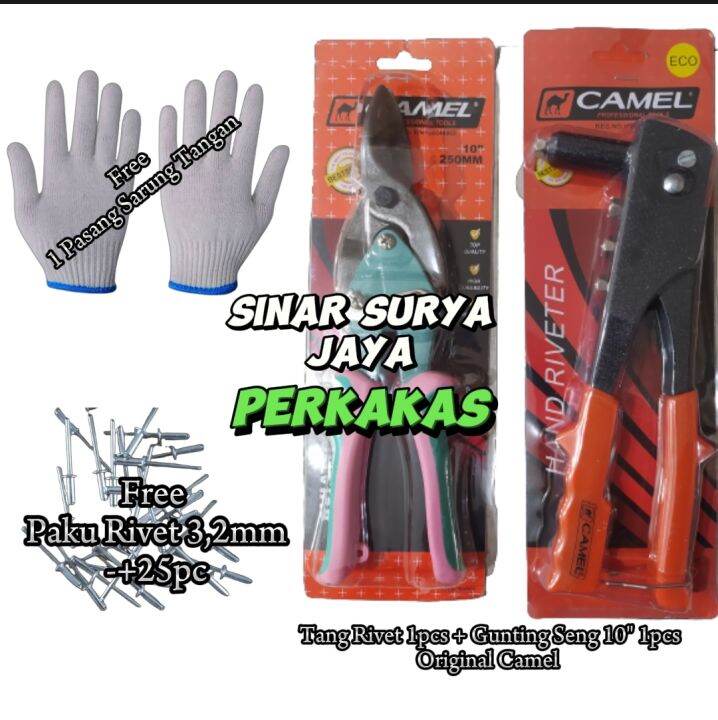 PAKET 2 IN 1 TANG RIVET CAMEL RRT DAN GUNTING SENG 10 ICHI PINK CAMEL ...