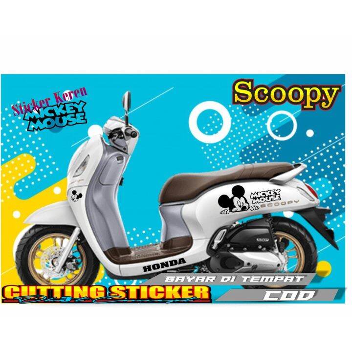 Stiker Scoopy Stiker Striping Scoopy Kartun Mickey Mouse Custome ...