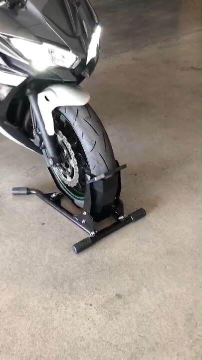 MOTORCYCLE FRONT PADDOCK STAND HEAVY DUTY METAL PARKING RACK UNIVERSAL ...