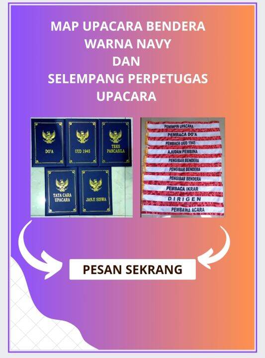 MAP UPACARA BENDERA WARNA NAVY/ISI 5 MAP DAN 10 SELEMPANG PERPETUGAS ...